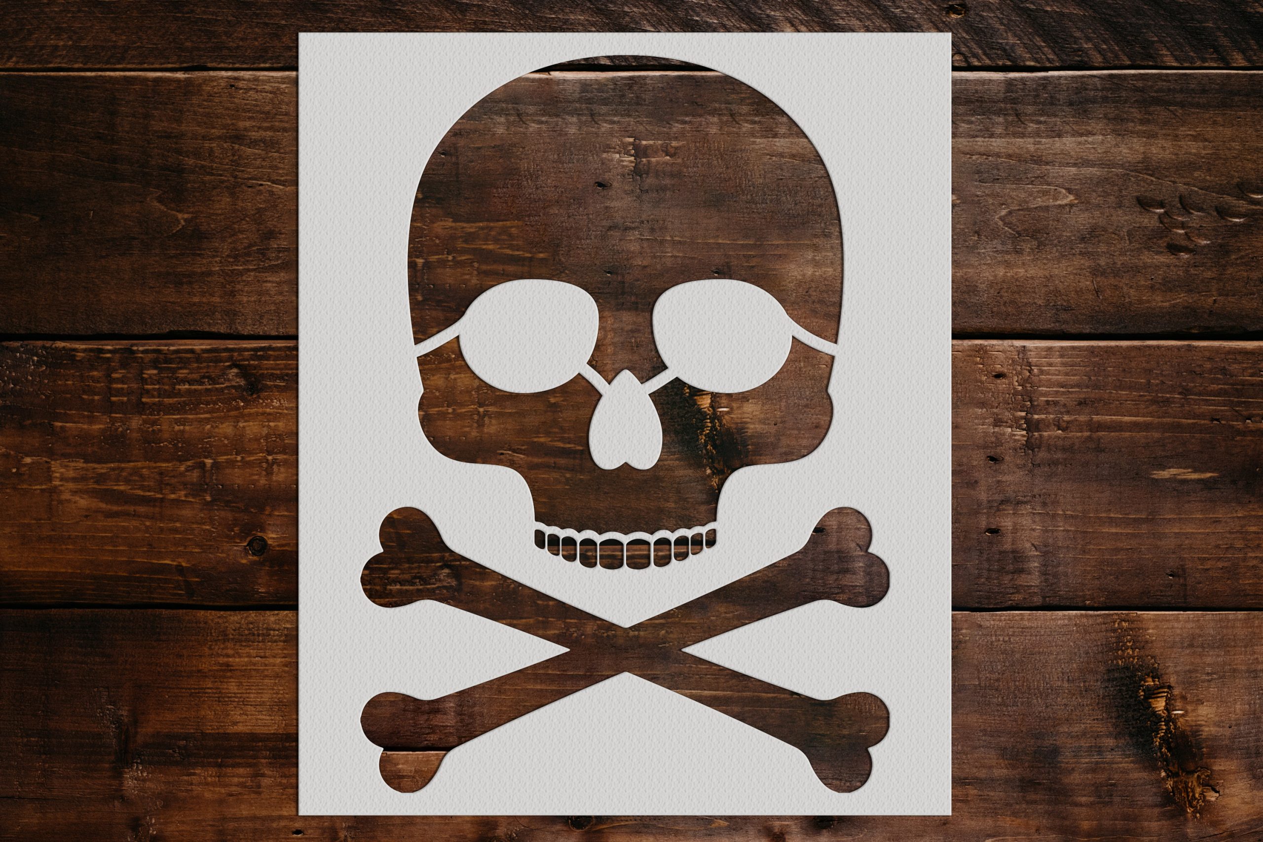 Skull and Bones Stencil - Art and Wall Stencil - Stencil Giant
