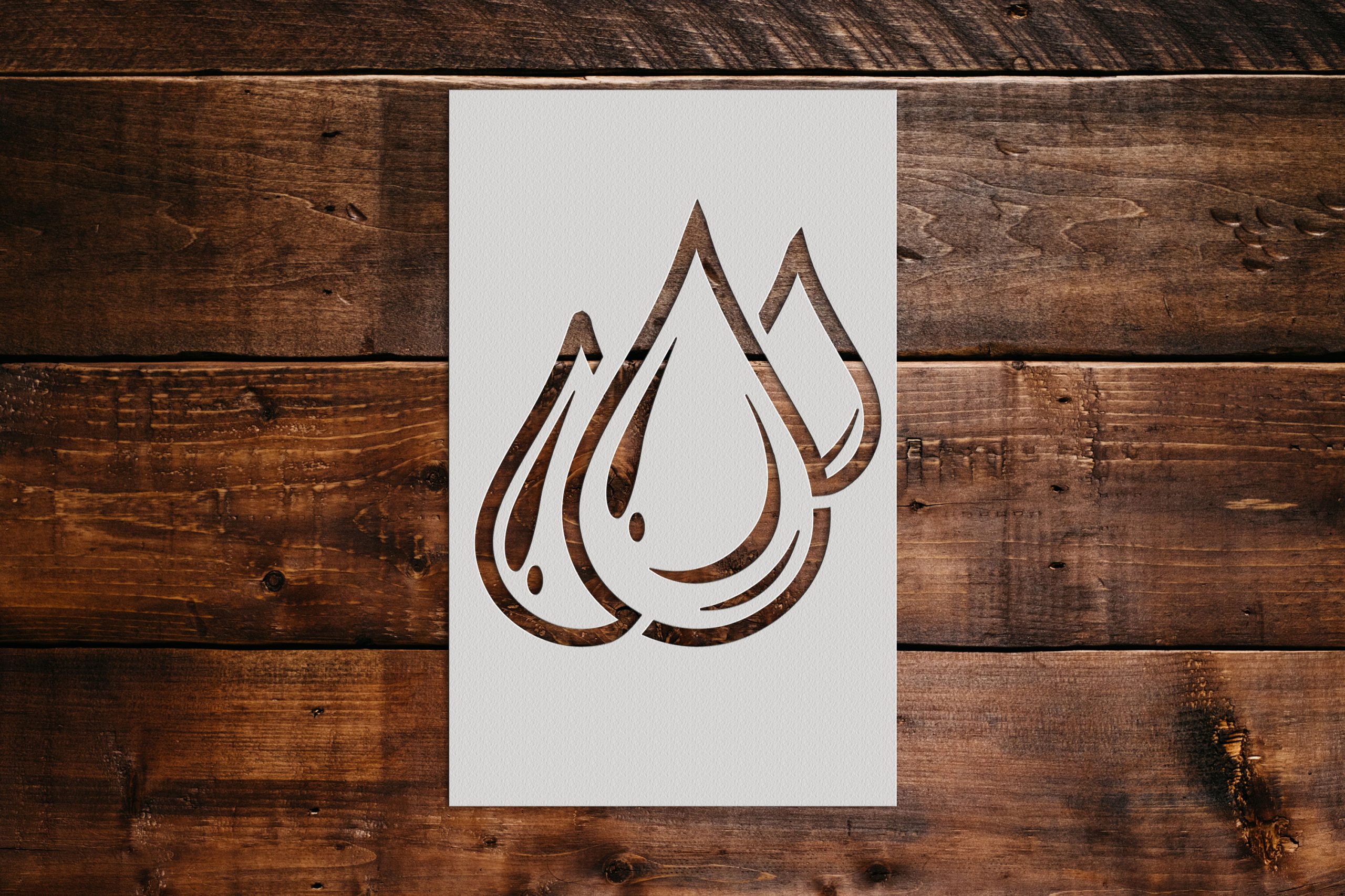 Three Water Drops Stencil - Art and Wall Stencil - Stencil Giant