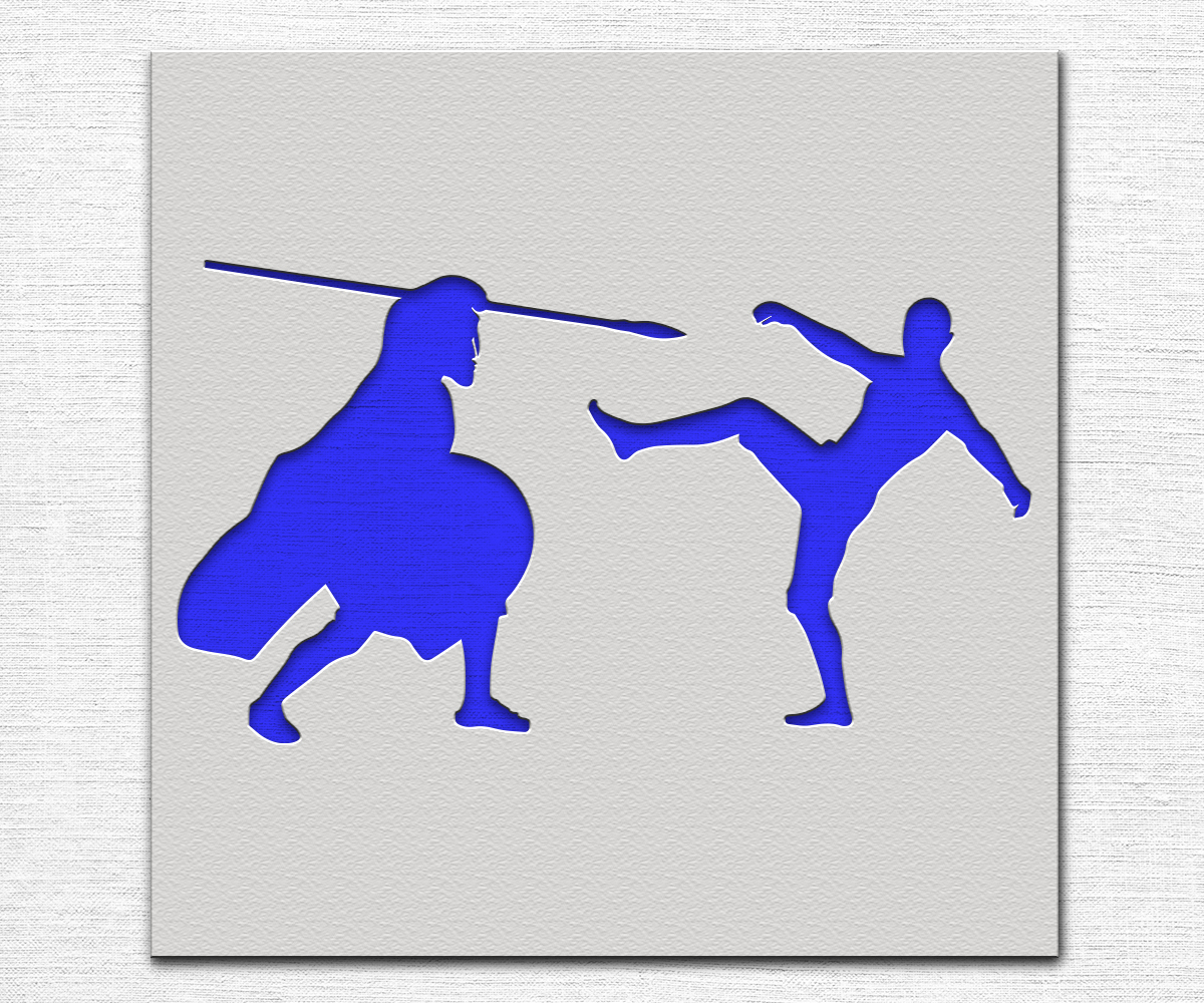 Roman Soldier Fighting Stencil - Art and Wall Stencil - Stencil Giant