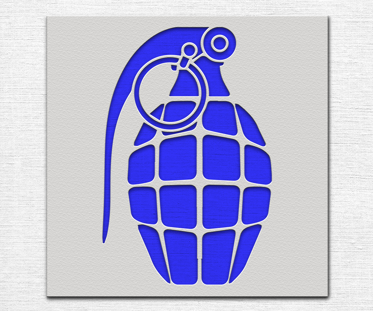 Grenade Stencil - Art and Wall Stencil - Stencil Giant