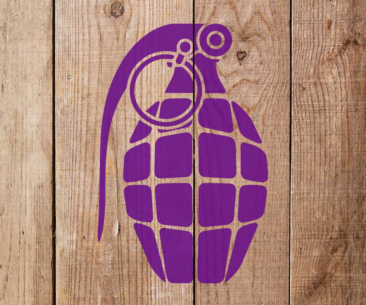 Grenade Stencil - Art and Wall Stencil - Stencil Giant