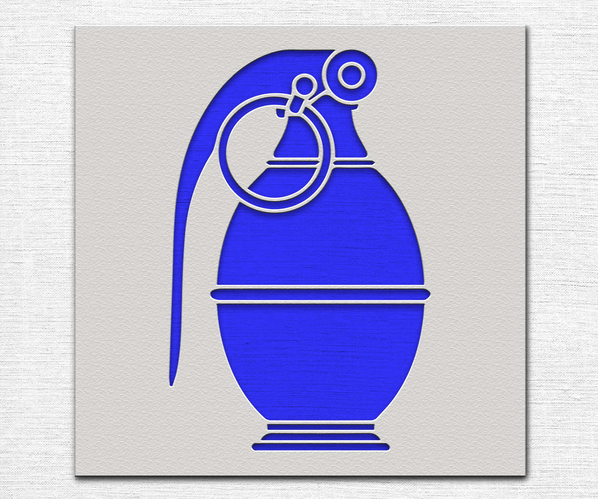 Grenade Stencil - Art and Wall Stencil - Stencil Giant