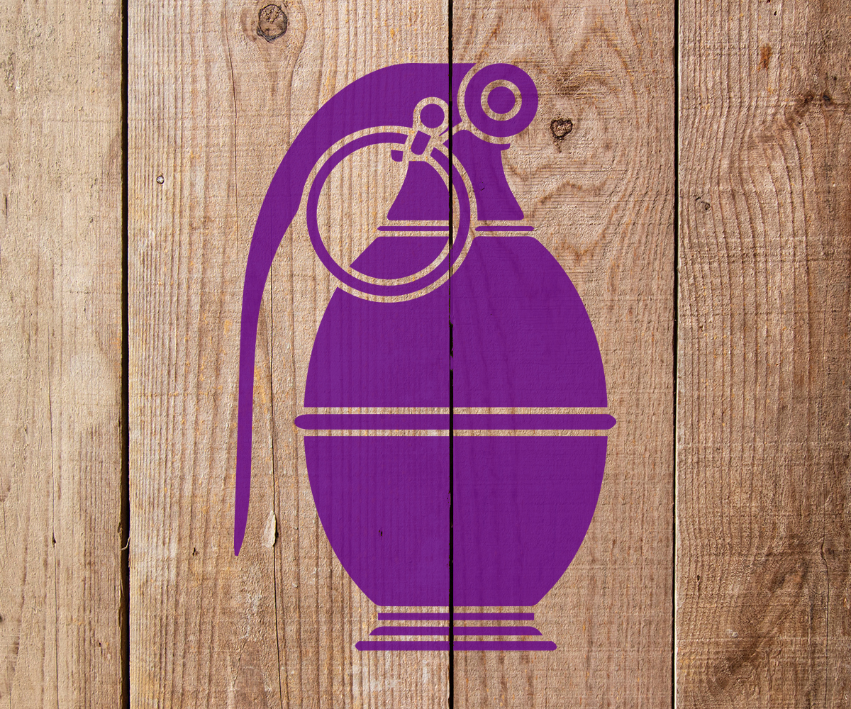 Grenade Stencil - Art and Wall Stencil - Stencil Giant