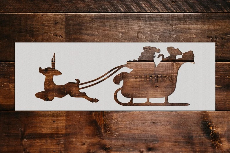 Santa and Rudolph Stencil - Art and Wall Stencil - Stencil Giant