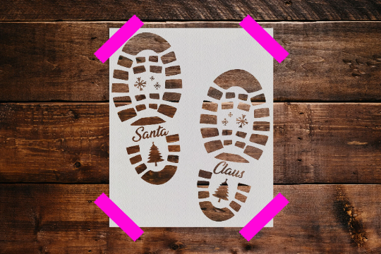 Santa Boot Print Stencil - Art and Wall Stencil - Stencil Giant